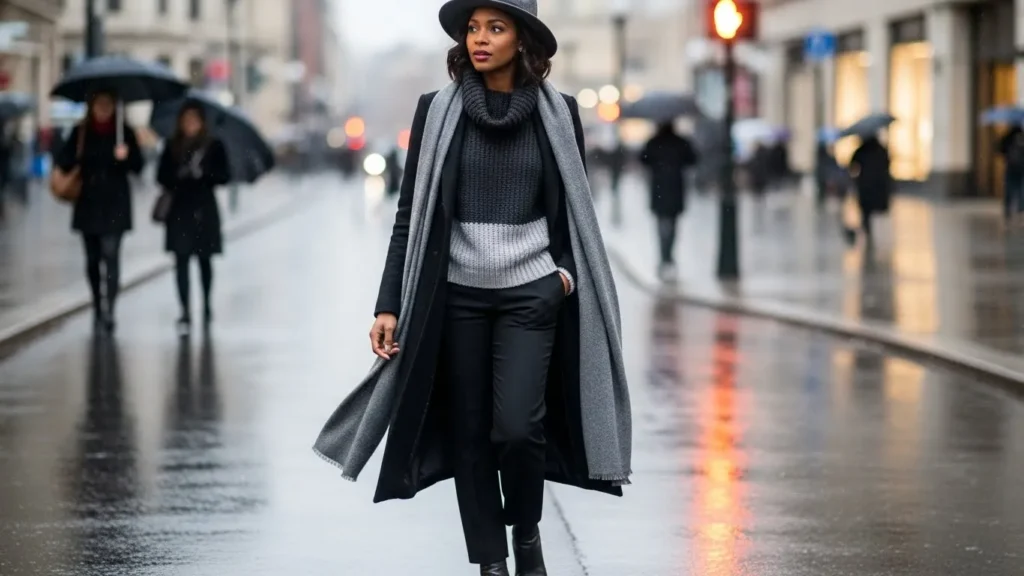 22 Black Coat Outfits for Women That Define Winter Chic