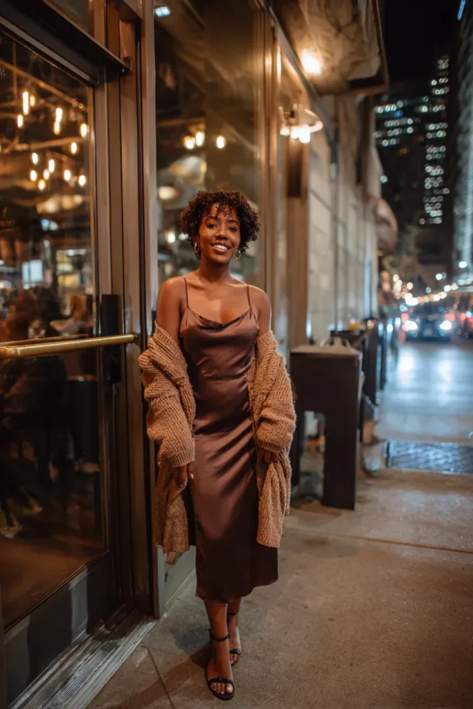 18 Warm Brown Dinner Outfits for Black Women With Rich Neutral Tones